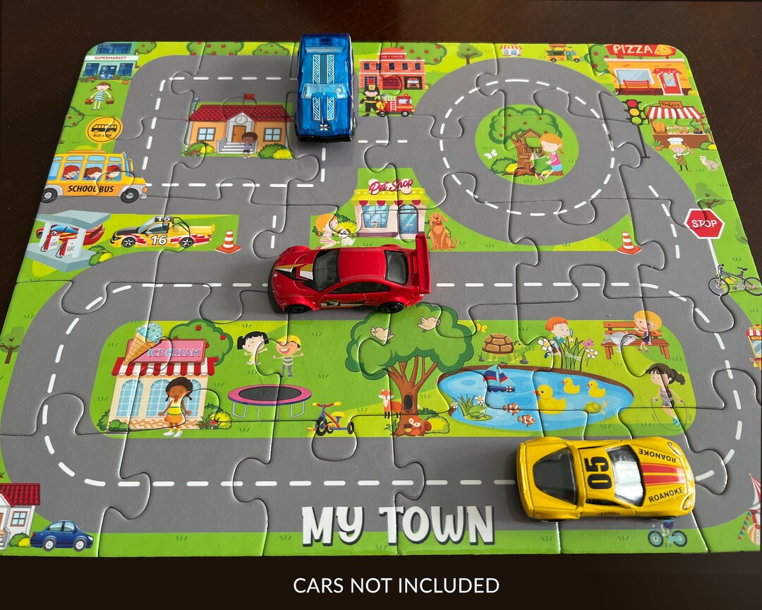 Kids Puzzle, Personalized Jigsaw Puzzle, Race Track Town, Educational ...