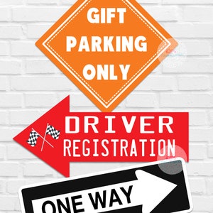 Race Car Signs, Race Car Party, Racing Birthday Directional Signs ...