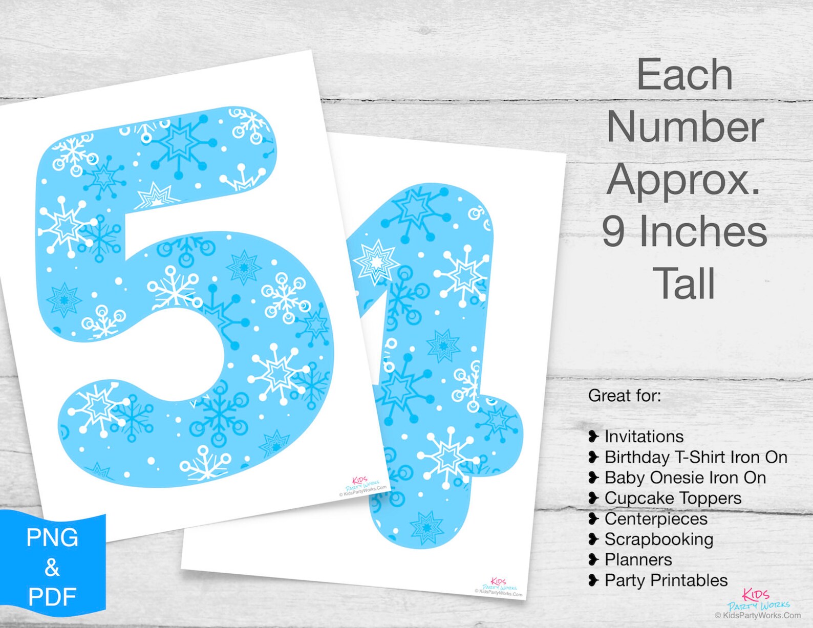 Numbers Clipart Snowflakes Number Clipart Number Iron-on | Etsy