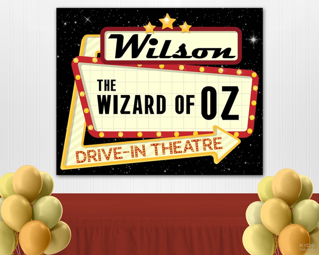 Retro Drive-in Movie Backdrop | Drive in Sign | Movie Night Backdrop ...