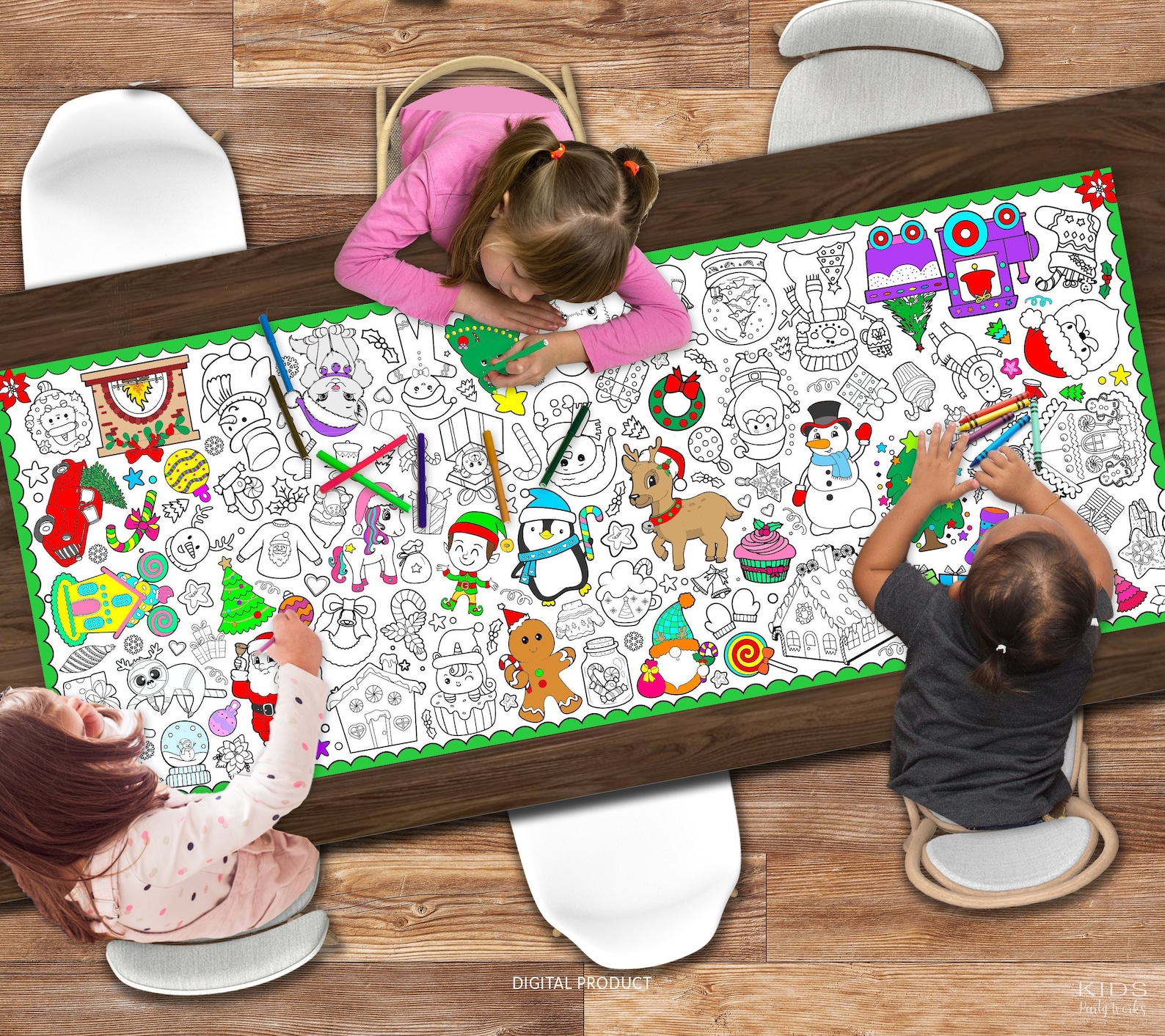 GIANT Christmas Coloring Poster or Table Cover Kids Christmas - Etsy