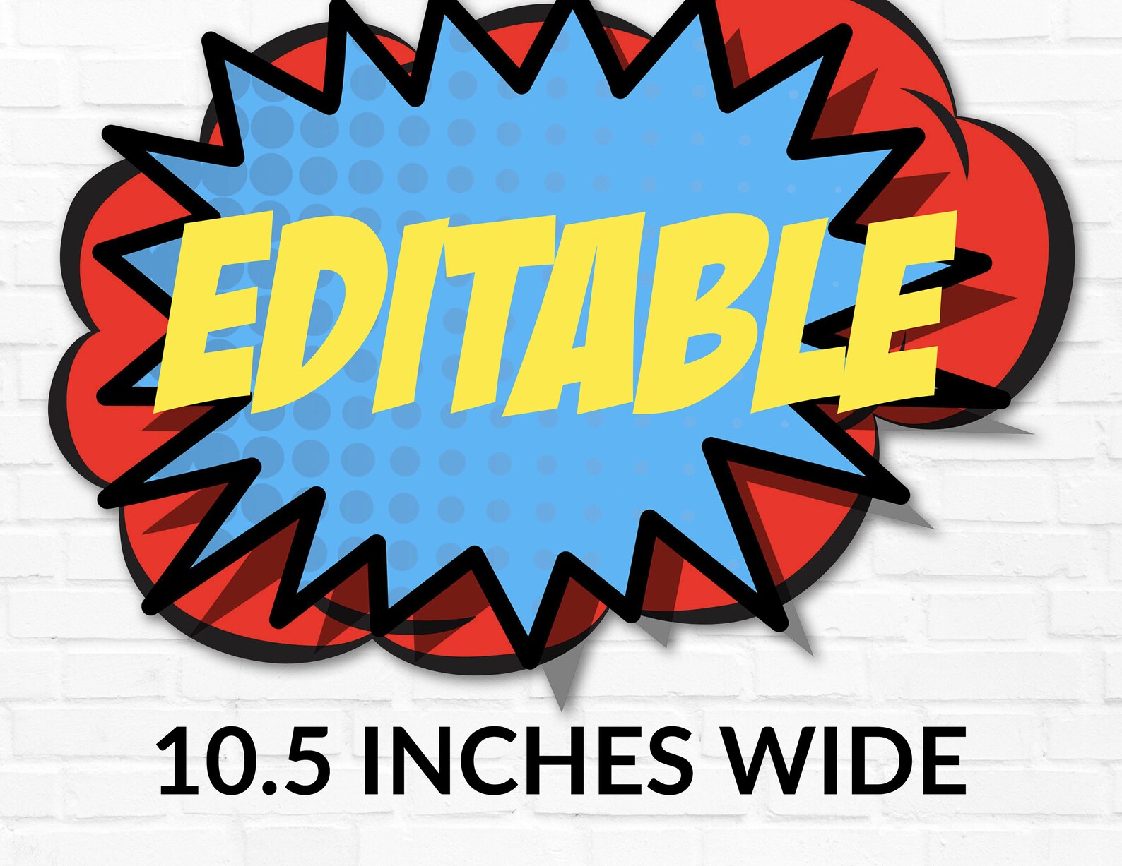 Superhero Word Bubble Editable Speech Bubble Superhero Sign - Etsy