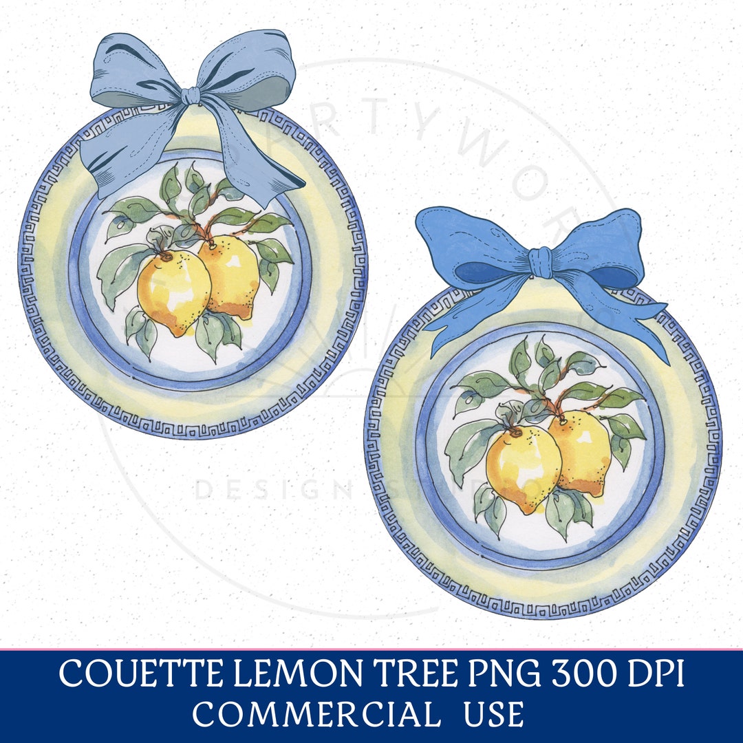 Lemon Tree Plate PNG, Chinoiserie PNG, Italian Plate Clipart ...