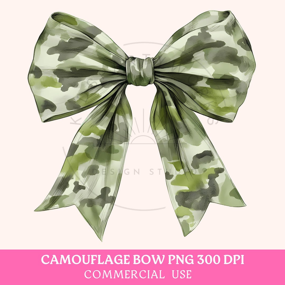 Camouflage Bow PNG, Camouflage PNG, Camo Bow Png, Coquette Bow, Trendy ...