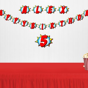 Superhero Comic Bubbles Superhero Birthday Banner Alphabet, Teacher ...