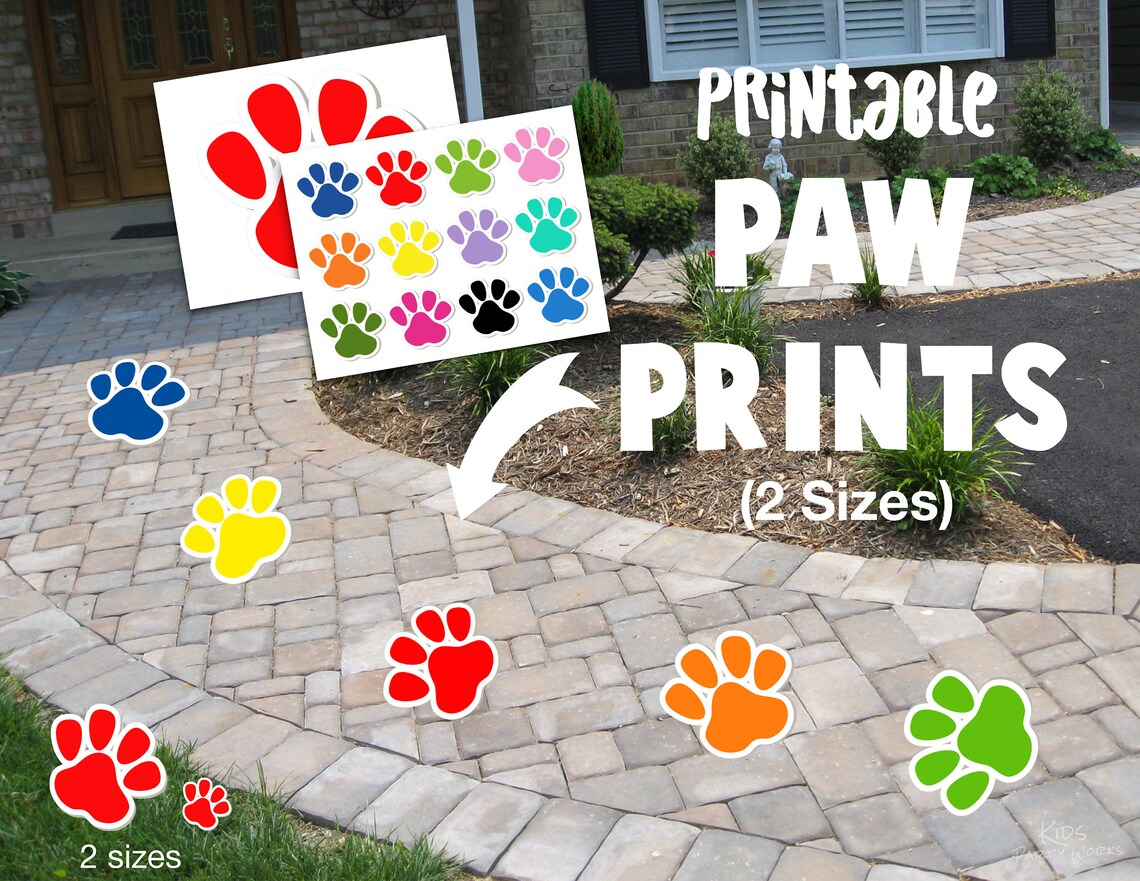 Dog Paw Prints Printable, Doggie Paws, Printable PAW Prints, Doggie ...