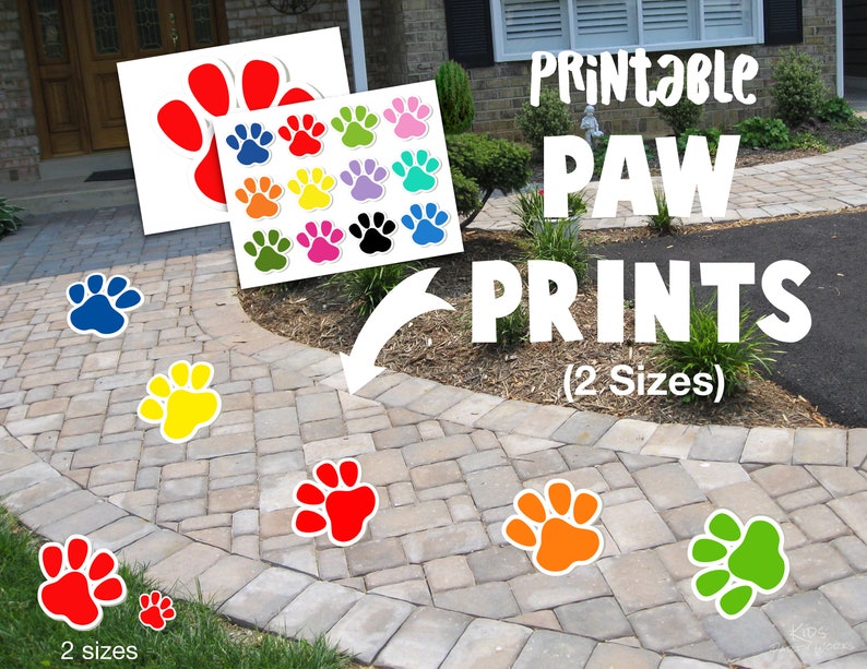 Dog Paw Prints Printable, Doggie Paws, Printable PAW Prints, Doggie ...