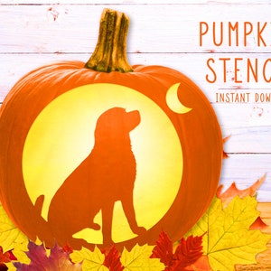 Lab Face Pumpkin Stencil - Etsy