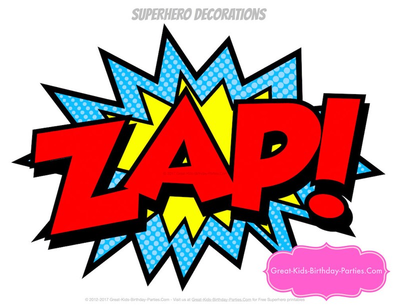 Superhero Comic Bubbles, Superhero Decorations, Superhero Birthday ...