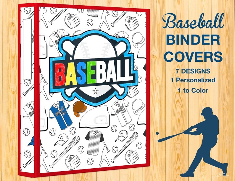 BINDER COVERS Printable - 1 Personalized Binder Cover-baseball Binder ...