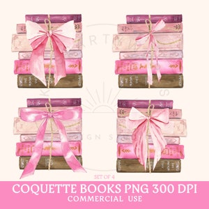 Coquette Books PNG, Book Club Png, Book Png, Bookish Design, Pink Bow ...