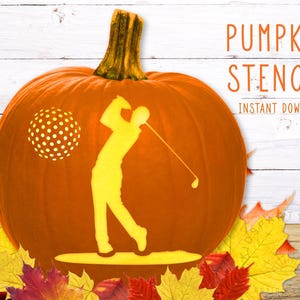 Golf Pumpkin Carving Stencil - Etsy