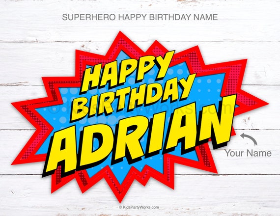 Superhero Happy Birthday, Superhero Birthday Sign, Superhero Party ...