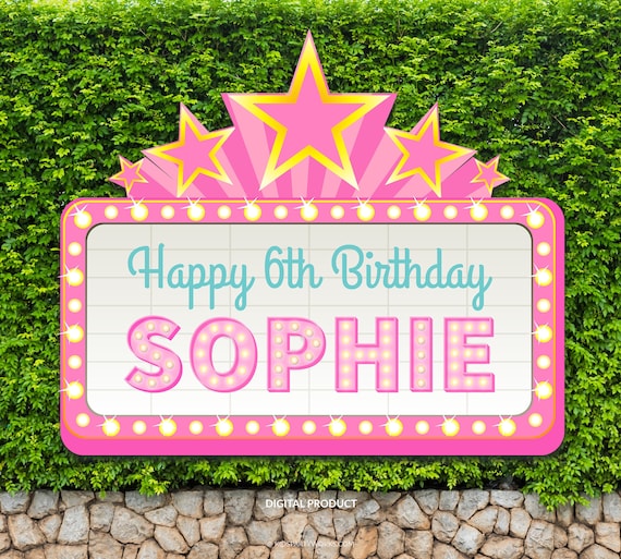 Movie Night Party Movie Theater Sign Movie Birthday Theater | Etsy