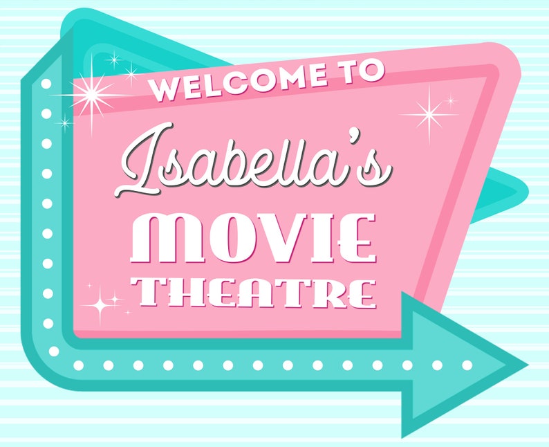 Retro Drive-in Movie Sign Drive in Sign Movie Night | Etsy