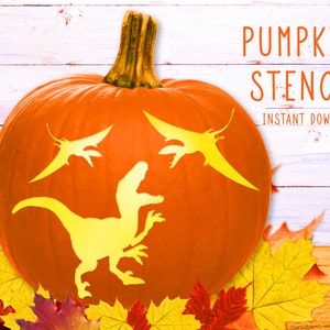 Dinosaur Pumpkin Stencil, Velociraptor Stencil, Jack O' Lantern ...
