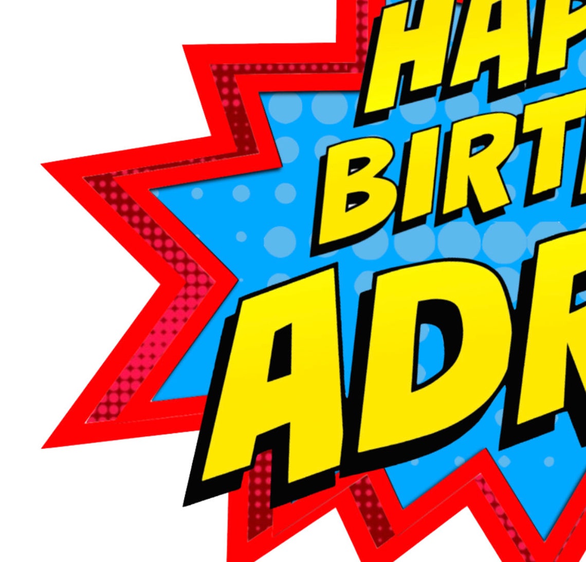 Superhero Happy Birthday Superhero Birthday Sign Superhero | Etsy