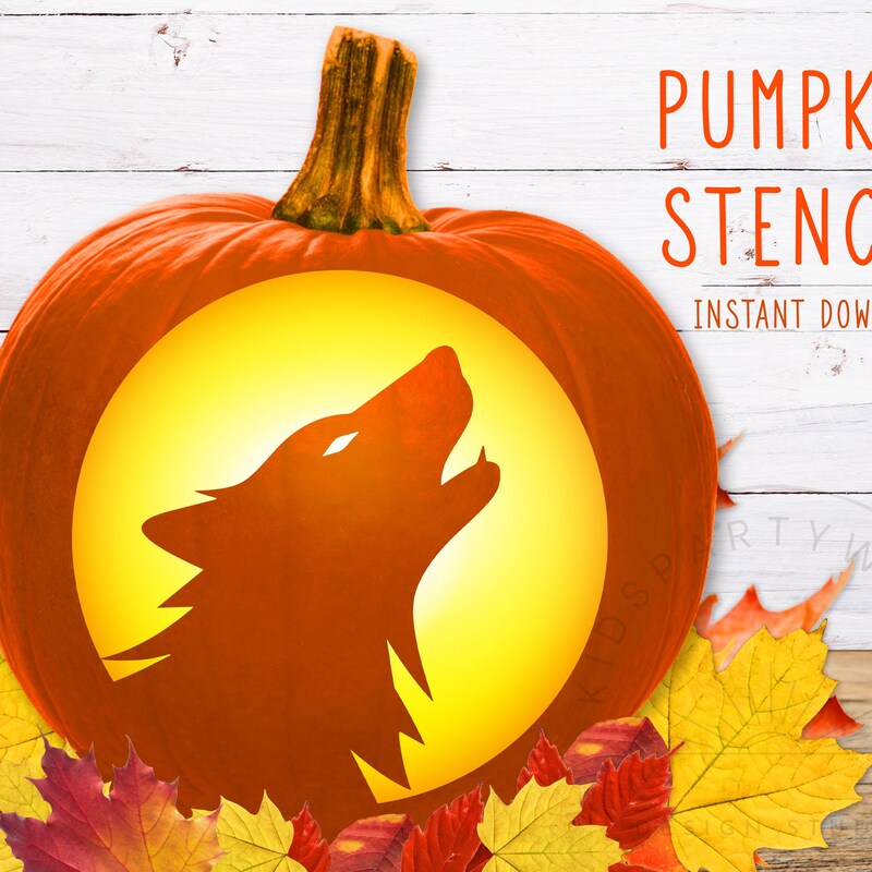 Wolf Howling Pumpkin Stencils - Etsy