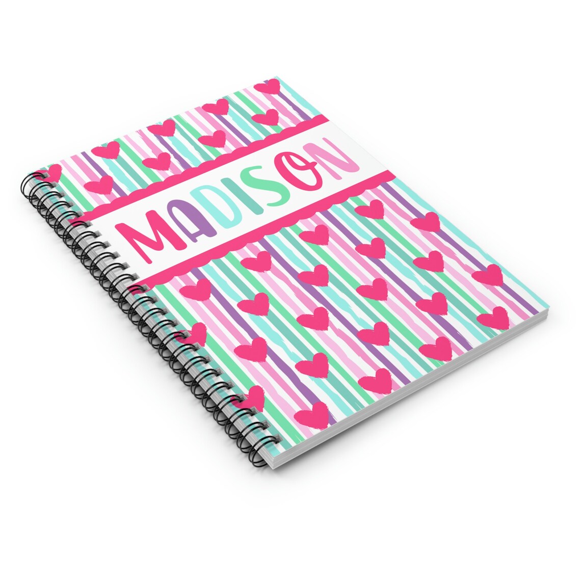 Kids Journal Hearts Spiral Notebook Personalized Gift for - Etsy
