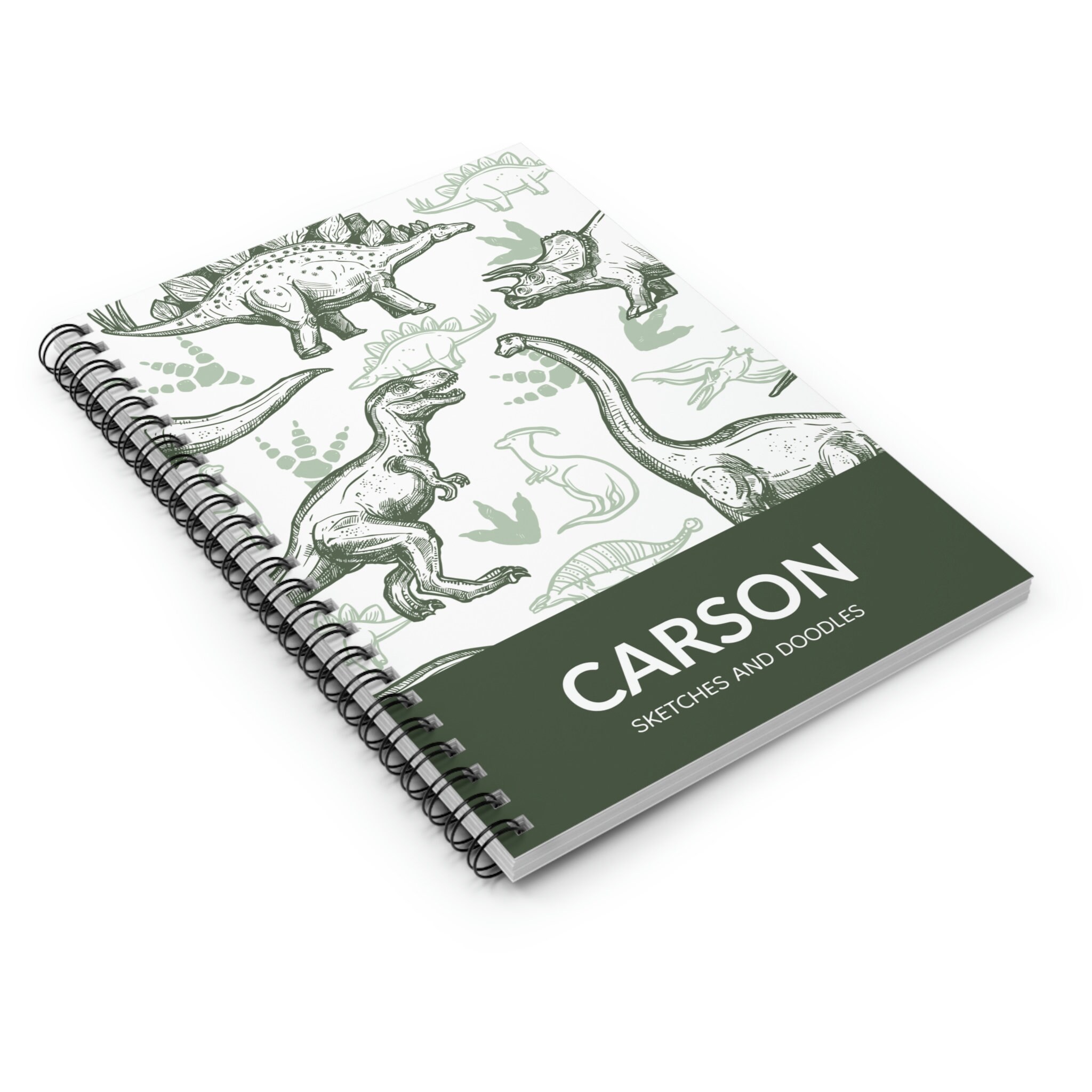 Dino Kids Journal, Dinosaur Spiral Notebook, Jurassic T-rex, Ruled Line ...