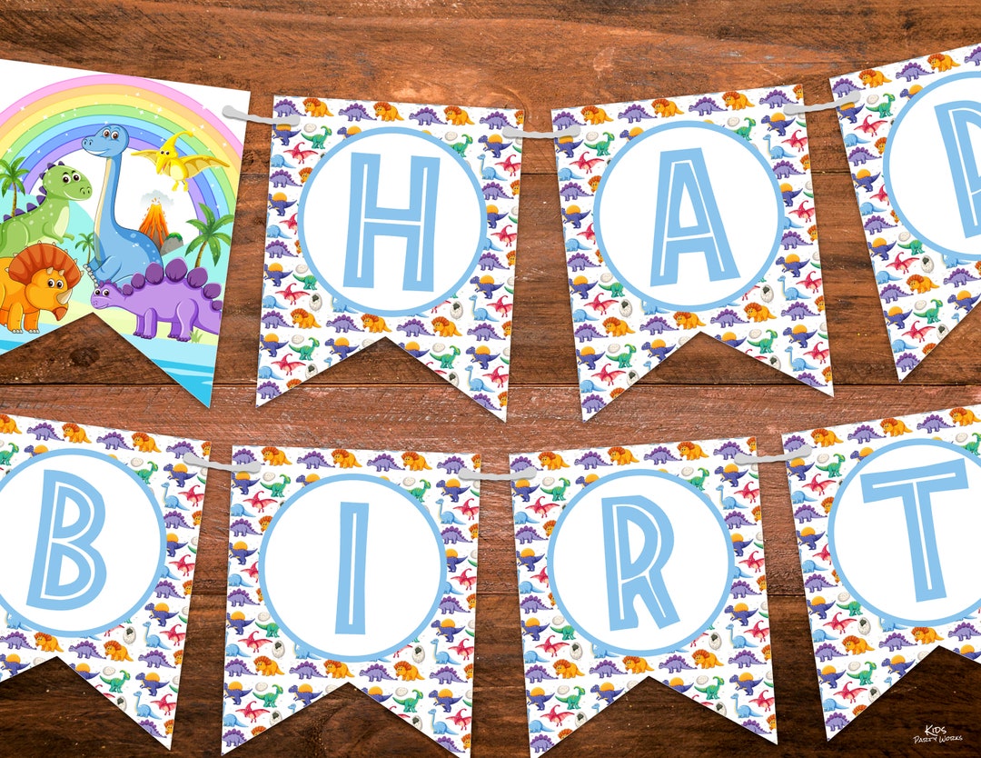 Dinosaur Birthday Banner, Dinosaur Alphabet, Dino Printable, Kids Party ...