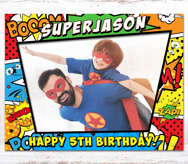 Superhero Photo Booth Frame, Superhero Custom Sign, Superhero, Party ...