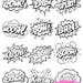 COMIC Bubble DIGITAL STAMPS - Superhero Word Bubbles - Superhero ...