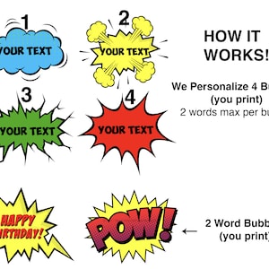 Superhero Comic Bubbles, Speech Bubbles, Superhero Birthday, Superhero ...