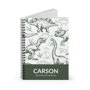 Dino Kids Journal, Dinosaur Spiral Notebook, Jurassic T-rex, Ruled Line ...