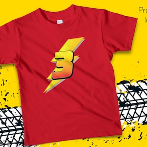 Race Car Number 3, Race Car Birthday, Lightning Bolt Number Decorations ...