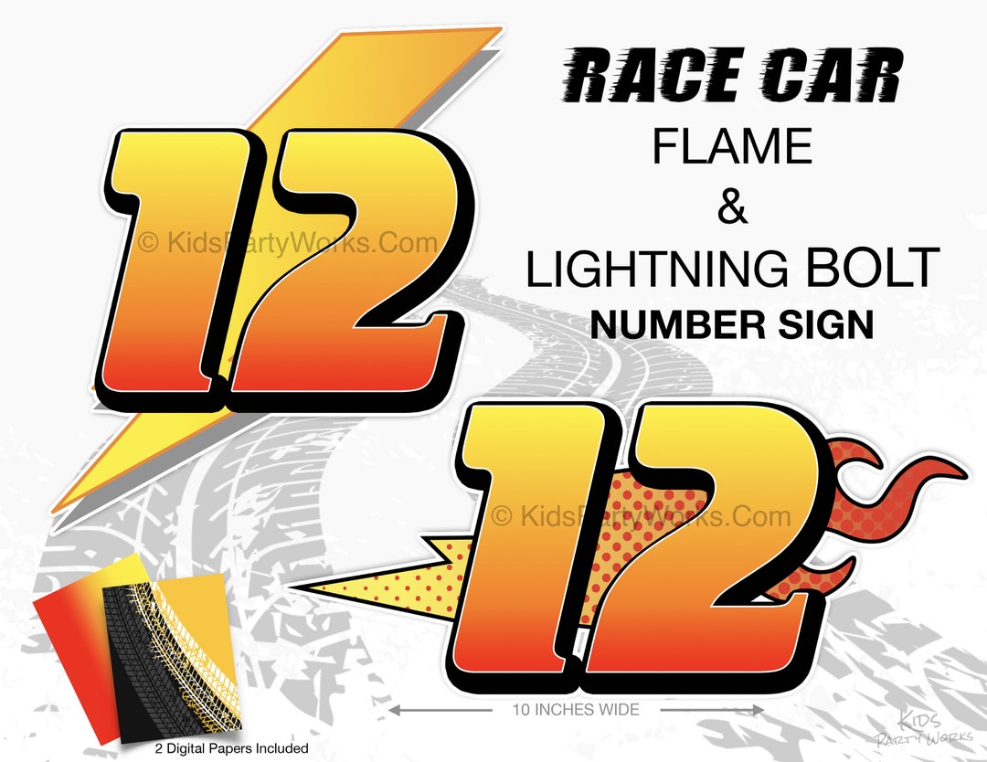 Race Car Birthday Number 12 Centerpiece - Cars Party - Race Car Party ...