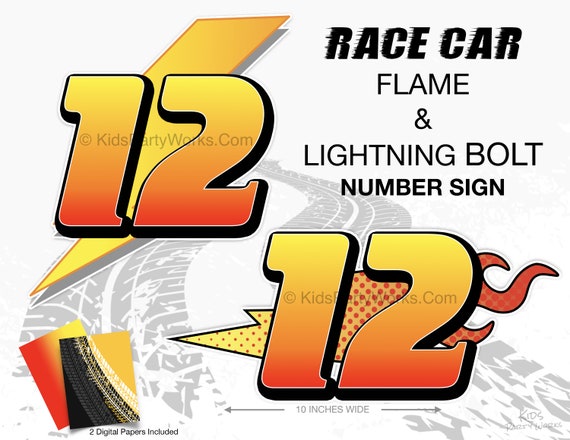 Race Car Birthday Number 12 Centerpiece - Cars Party - Race Car Party ...