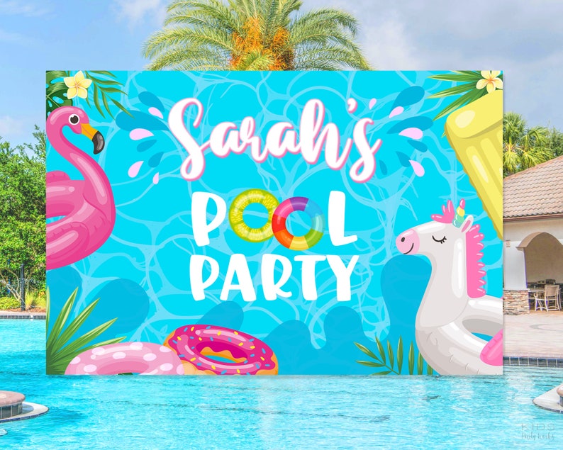 Pool Party Backdrop Pool Party Decoration Pool Birthday | Etsy