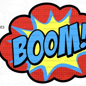Giant Superhero Comic Bubbles, Superhero Birthday Party Sign, Speech ...