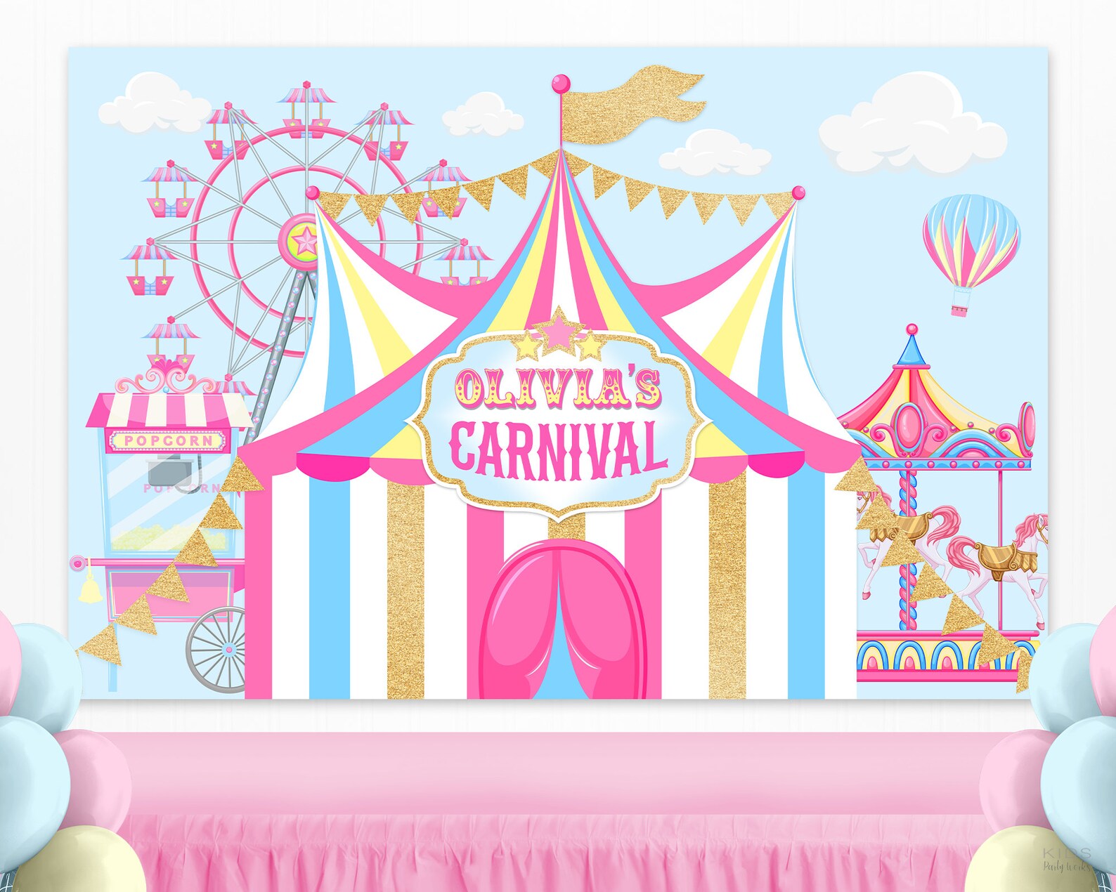 Kids Carnival Backdrop Carnival Birthday Circus Party - Etsy