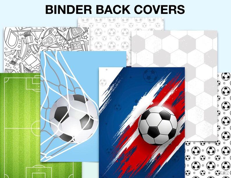 Kids Printable BINDER COVERS, Soccer Binder Covers, 1 Personalized ...