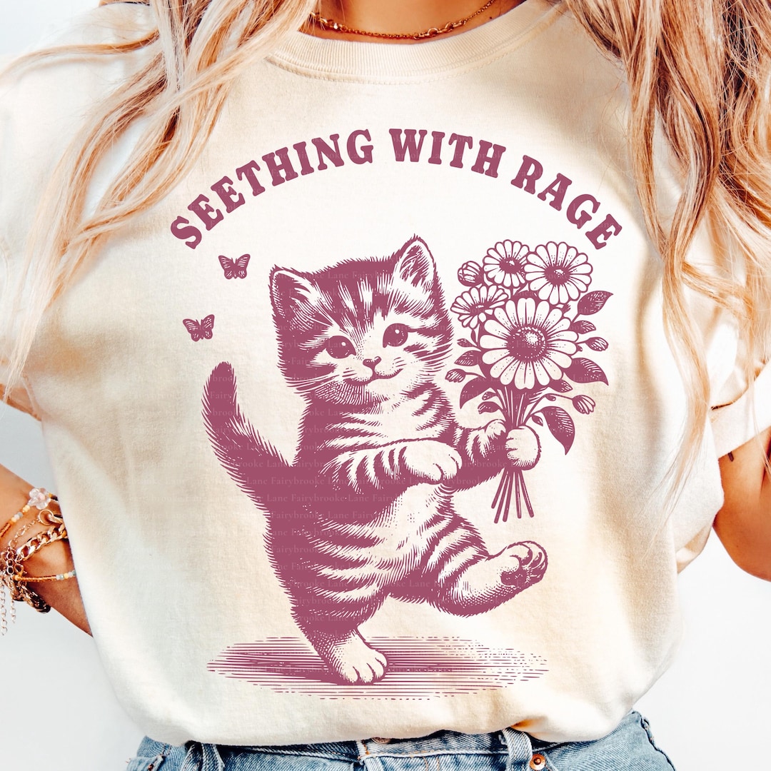 Seething With Rage Png, Funny Cat Meme Shirt Png, Funny Sarcastic Png ...