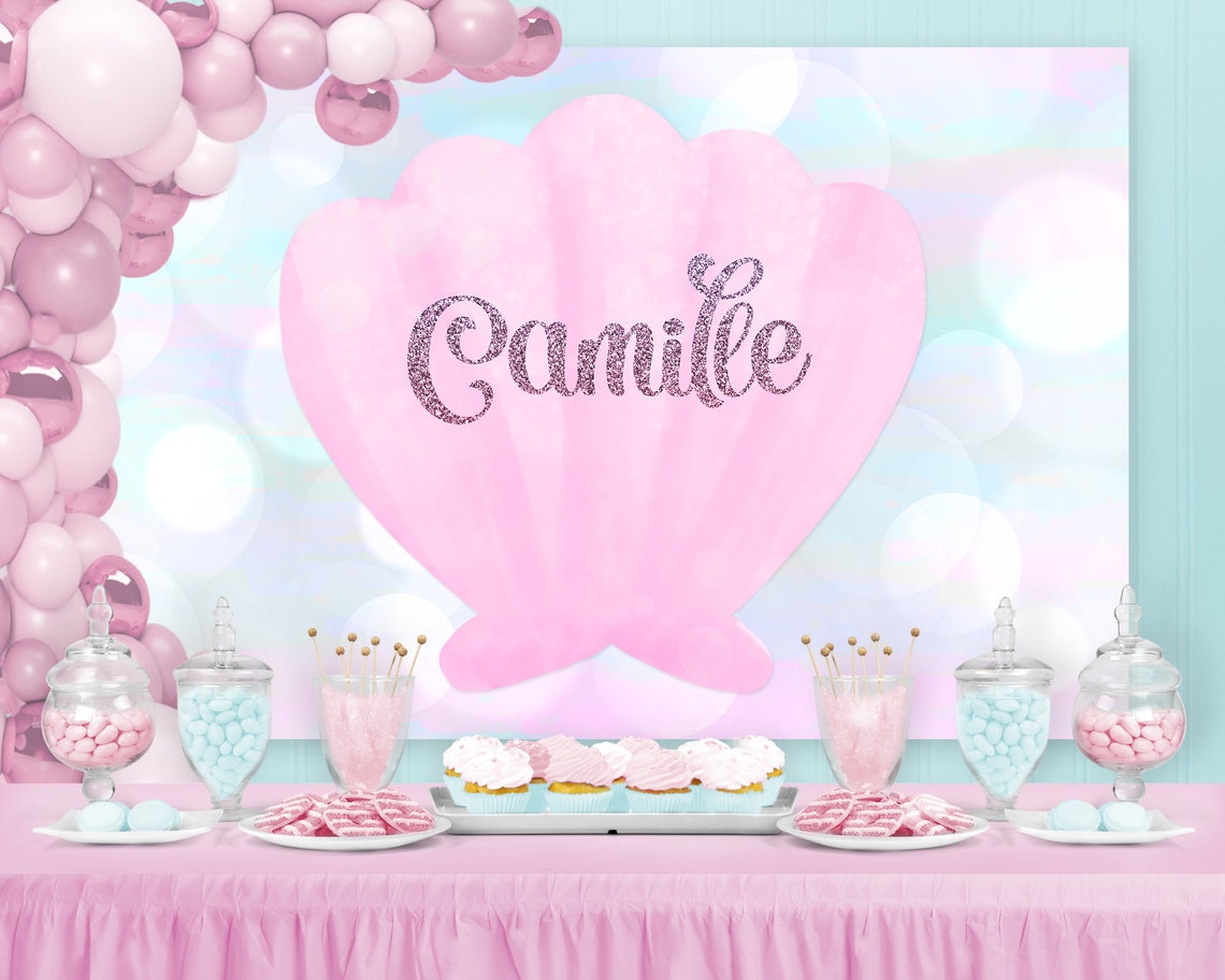 Mermaid Backdrop Mermaid Birthday Mermaid Party Clam Shell - Etsy