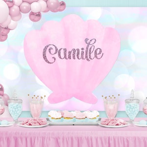 Mermaid Backdrop, Mermaid Birthday, Mermaid Party, Clam Shell Banner ...