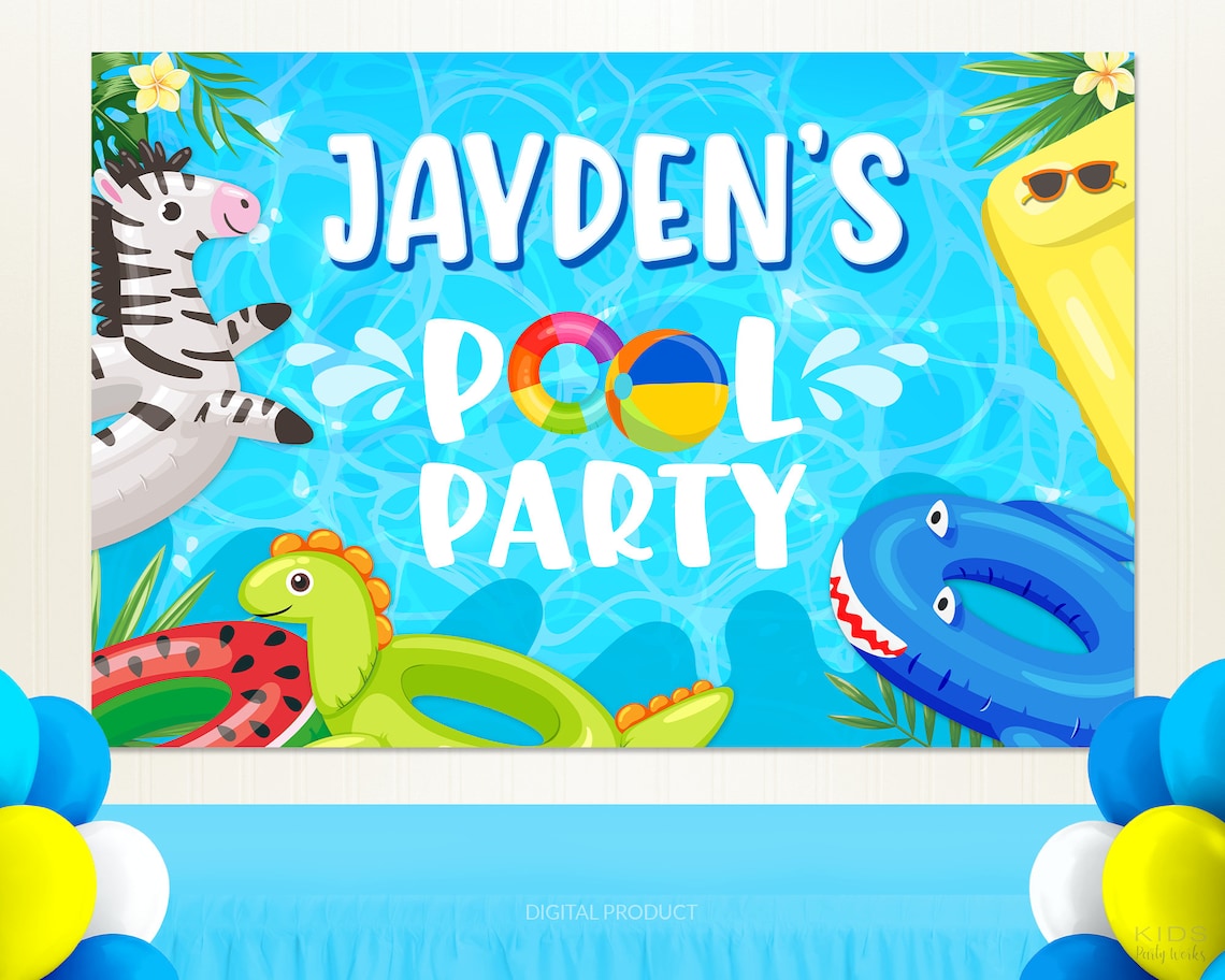 Pool Party Backdrop | Pool Party Decoration | Pool Birthday Party ...