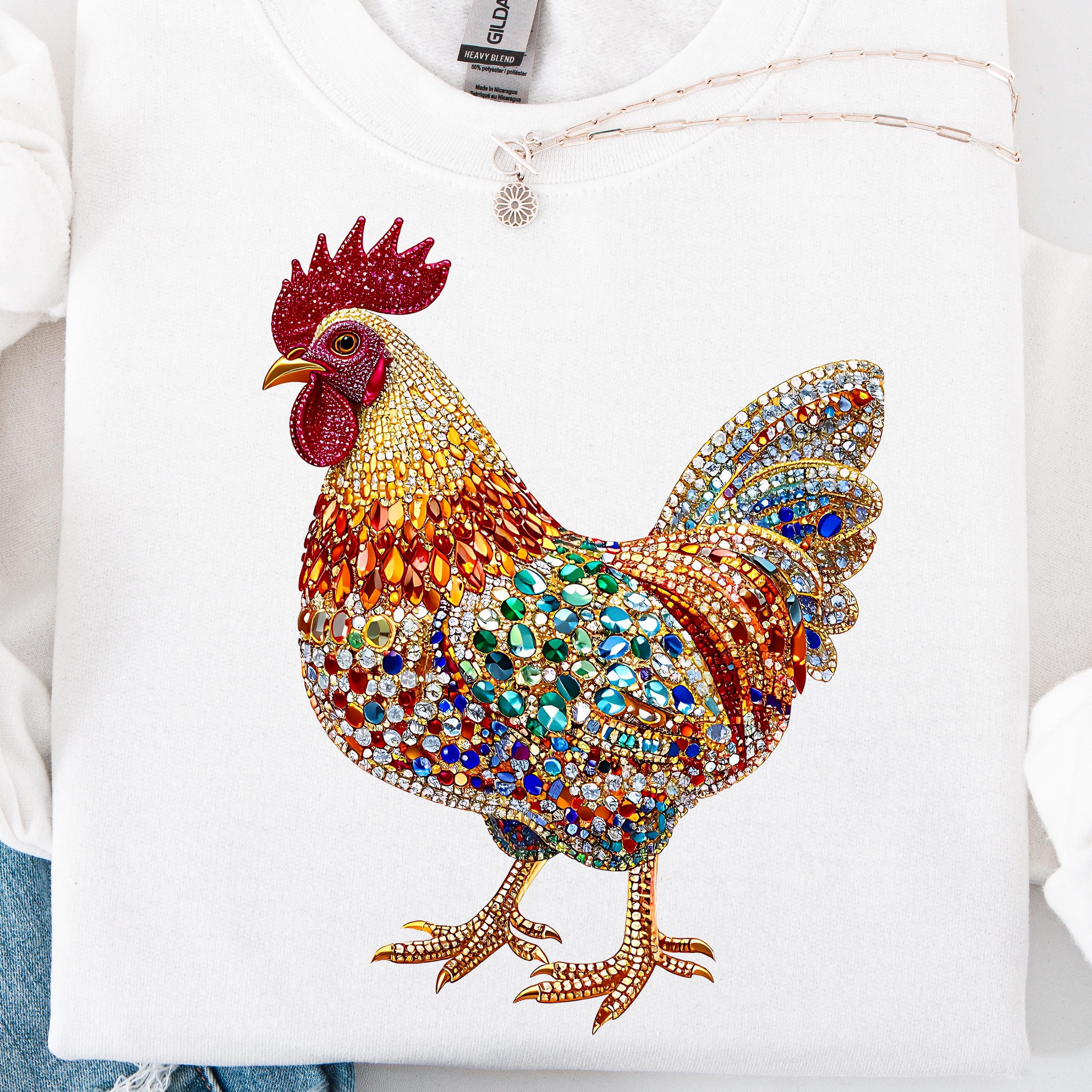 Faux Rhinestone Chicken PNG, Rooster Hen Clipart, Crystal Farmhouse ...