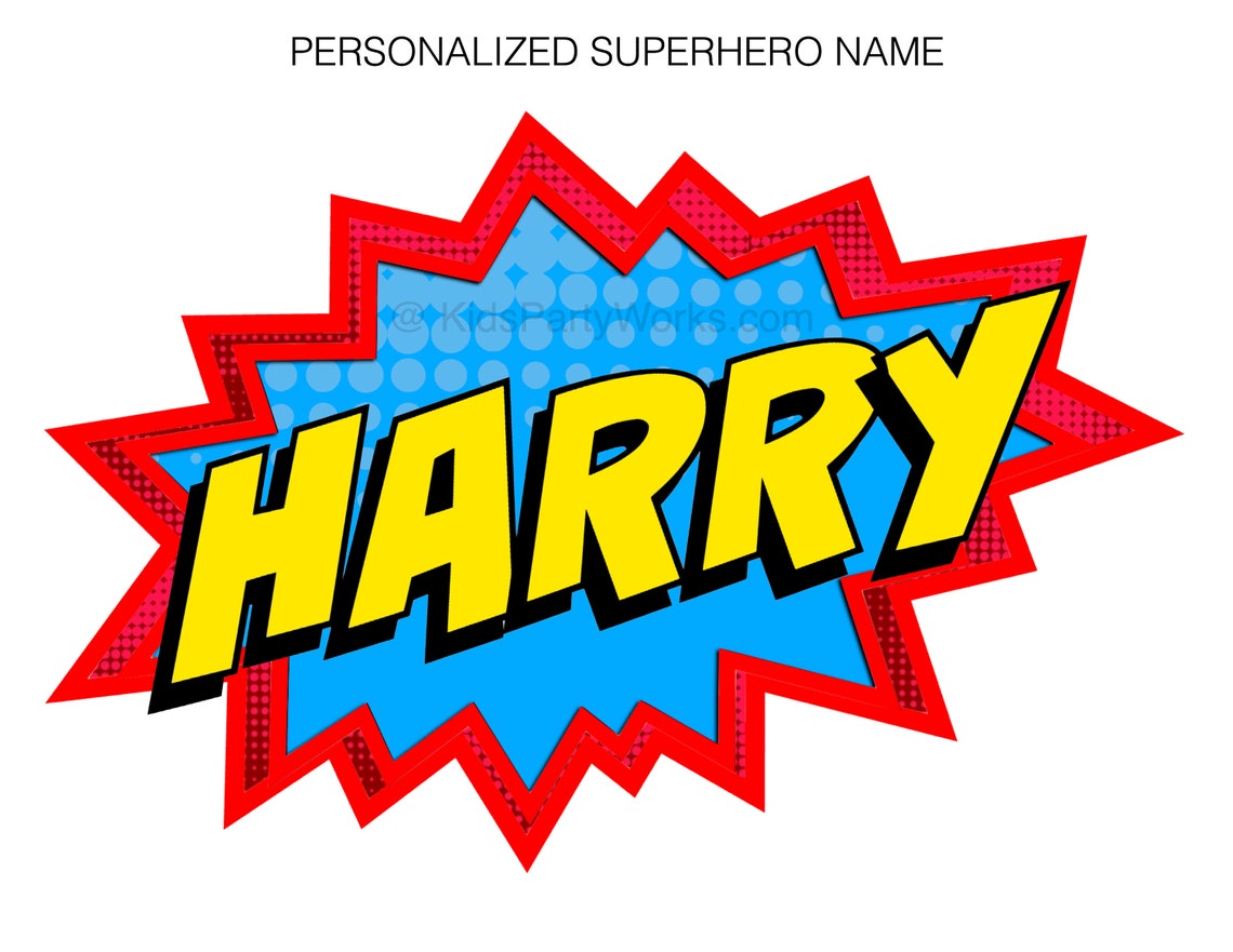 Superhero Personalized Name Superhero Birthday Superhero - Etsy