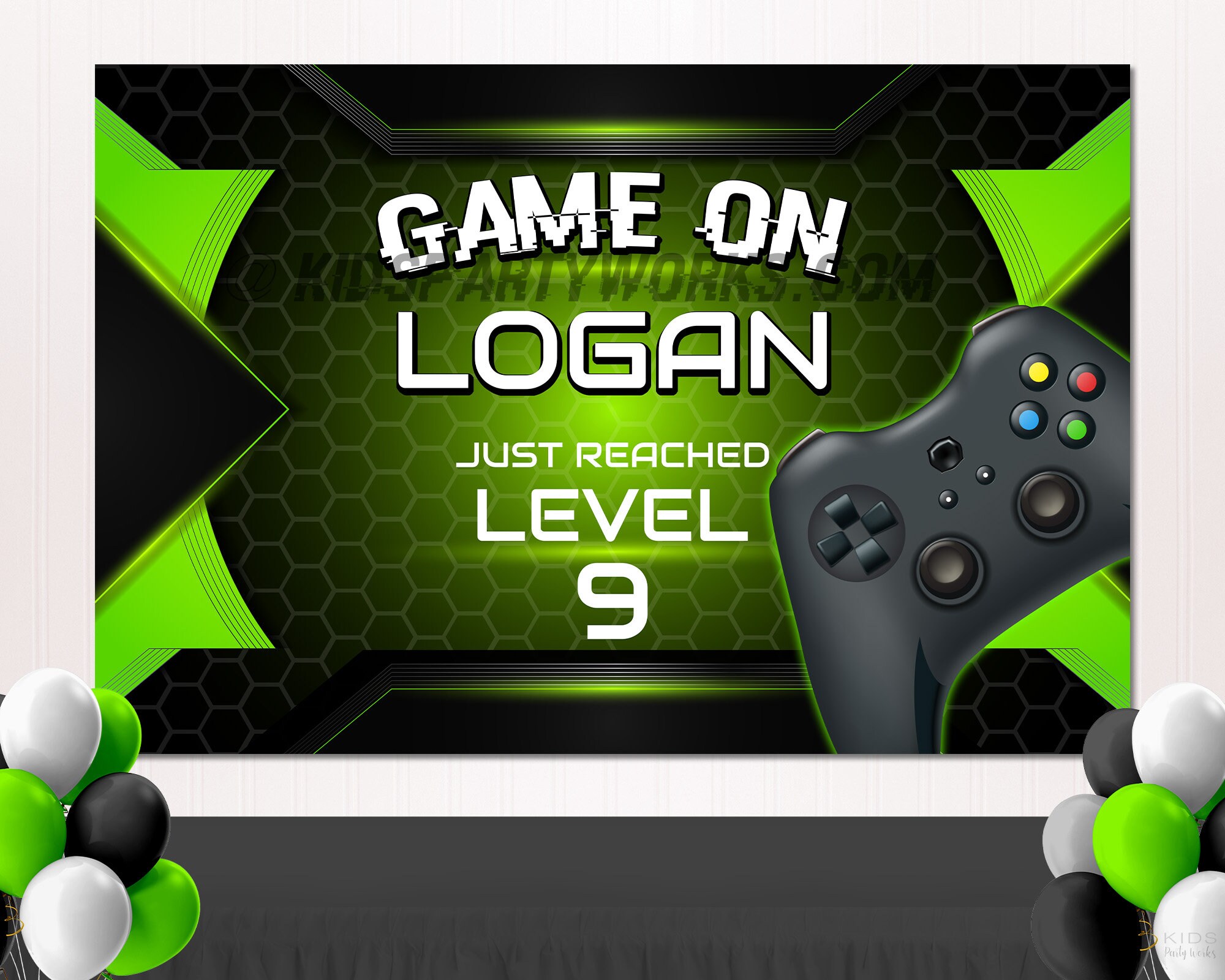 Video Game Backdrop, Gamer Birthday, Gamer Sign, Video Game Party ...