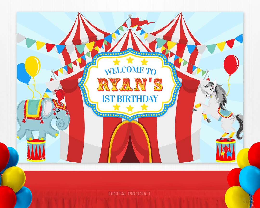 Circus Backdrop • Circus Birthday Party • Circus Banner • Carnival ...