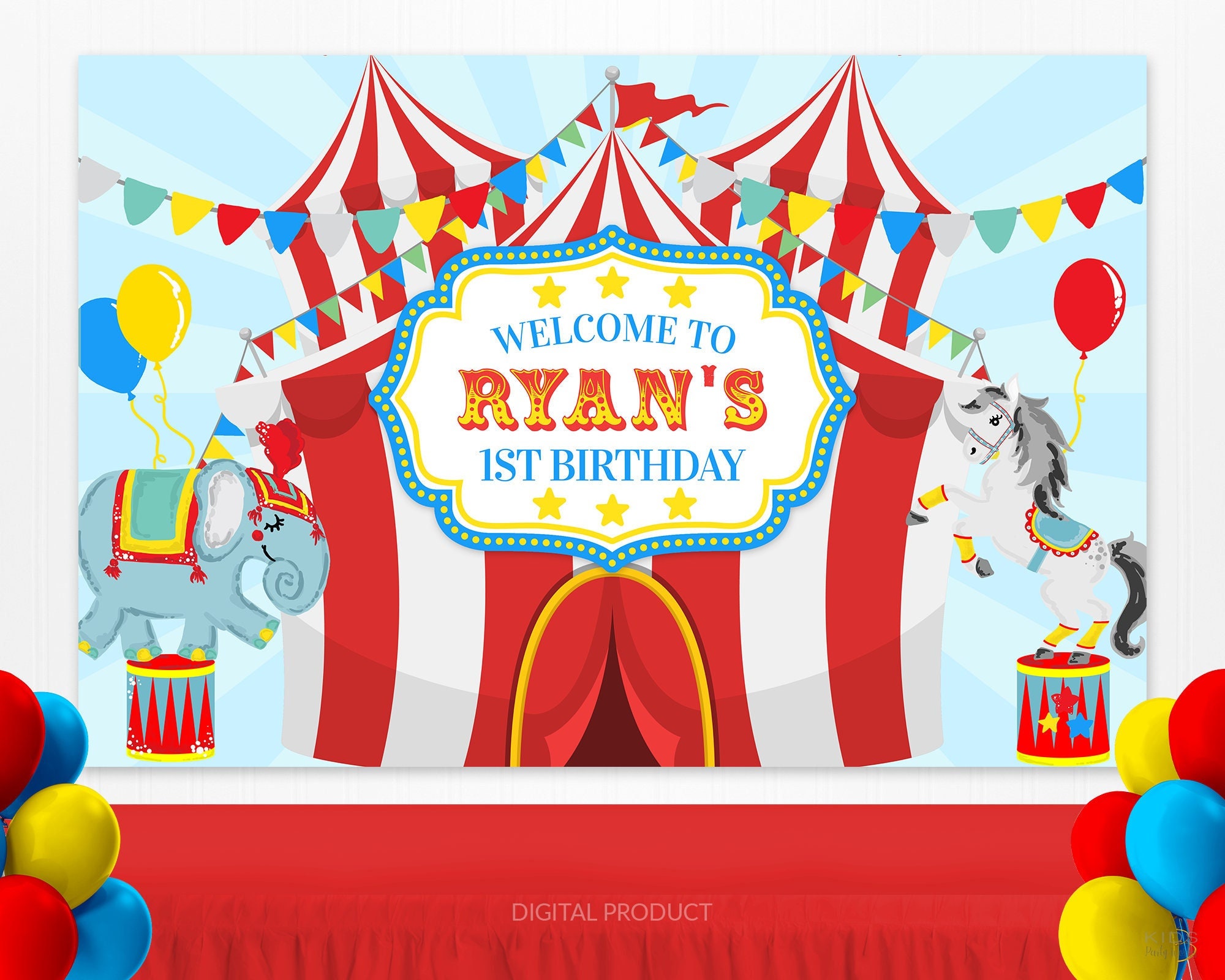 Circus Backdrop • Circus Birthday Party • Circus Banner • Carnival ...