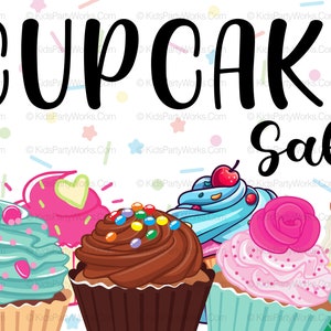 Cupcake Sale Sign, Bake Sale Banner, Cupcakes Backdrop, School ...