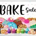 Cupcake Sale Sign, Bake Sale Banner, Cupcakes Backdrop, School ...