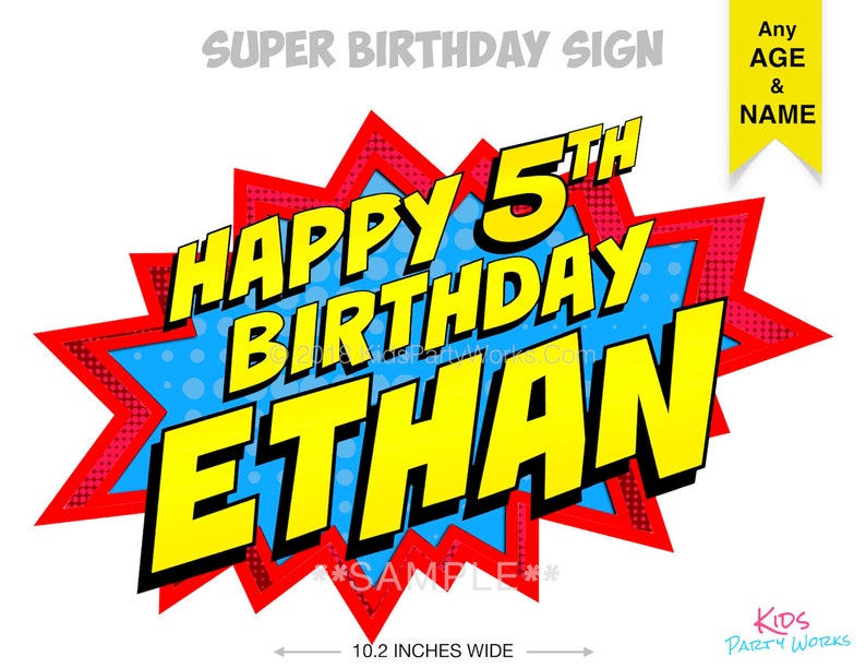 Superhero Happy Birthday Superhero Birthday Sign Superhero - Etsy
