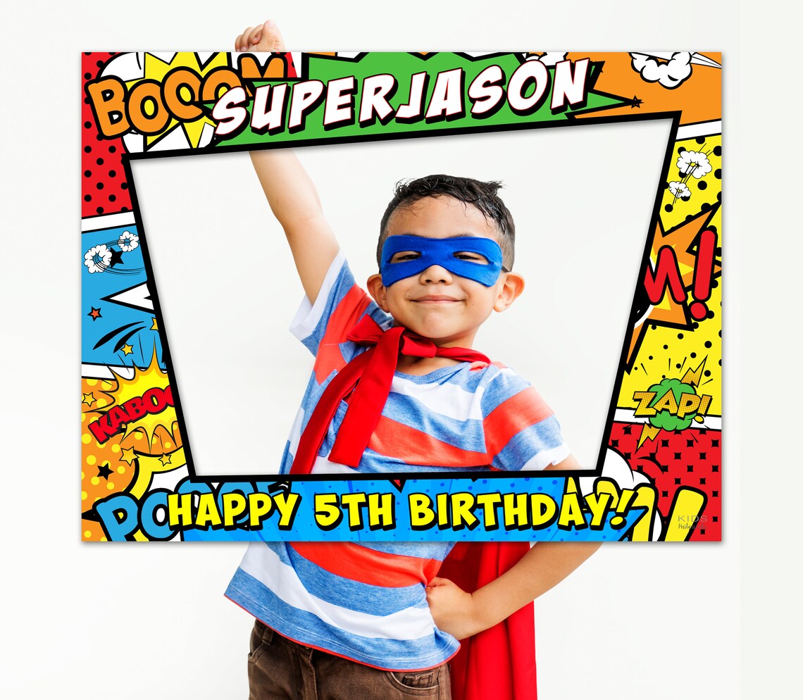 Superhero Photo Booth Frame Superhero Custom Sign Superhero | Etsy
