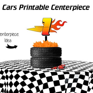 Race Car Birthday Number 2 Centerpiece - Cars Party - Race Car Birthday ...